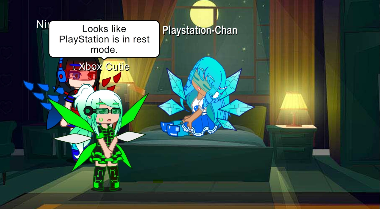 A scrapped and very short comic of the Console Girls | Fandom