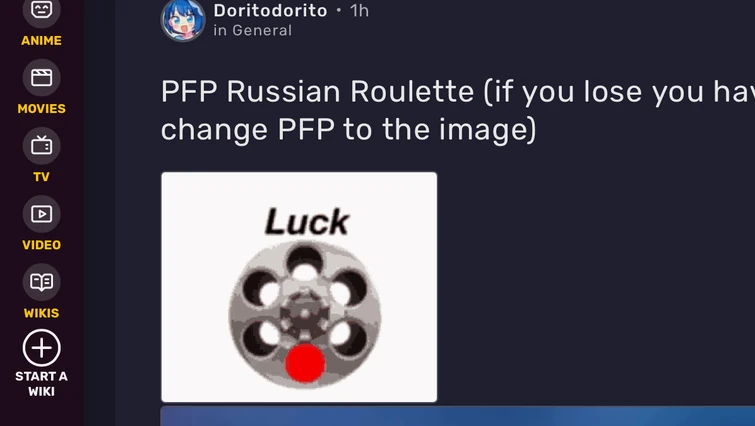 PFP Russian Roulette (if you lose you have to change PFP to the image ...