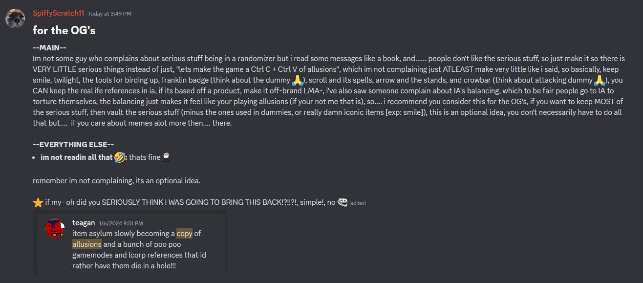 optional idea for the devs | Fandom