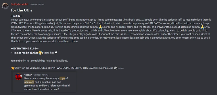 optional idea for the devs | Fandom