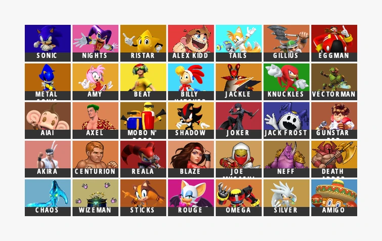 Sonic & SEGA Fighting Game Roster | Fandom