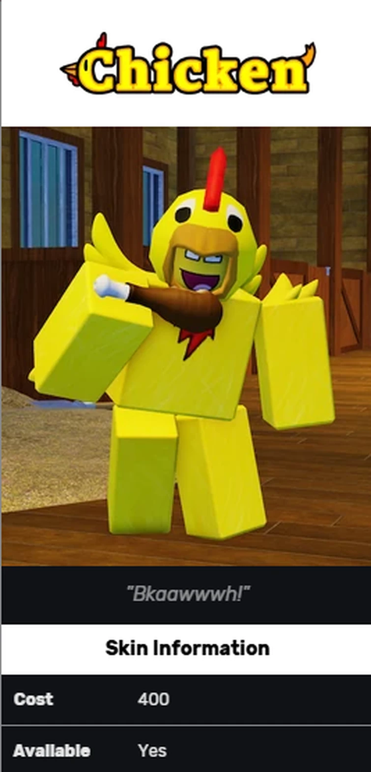 why you should use the chicken shedletsky skin | Fandom