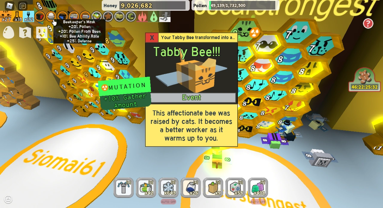 rate this tabby bee mutation | Fandom