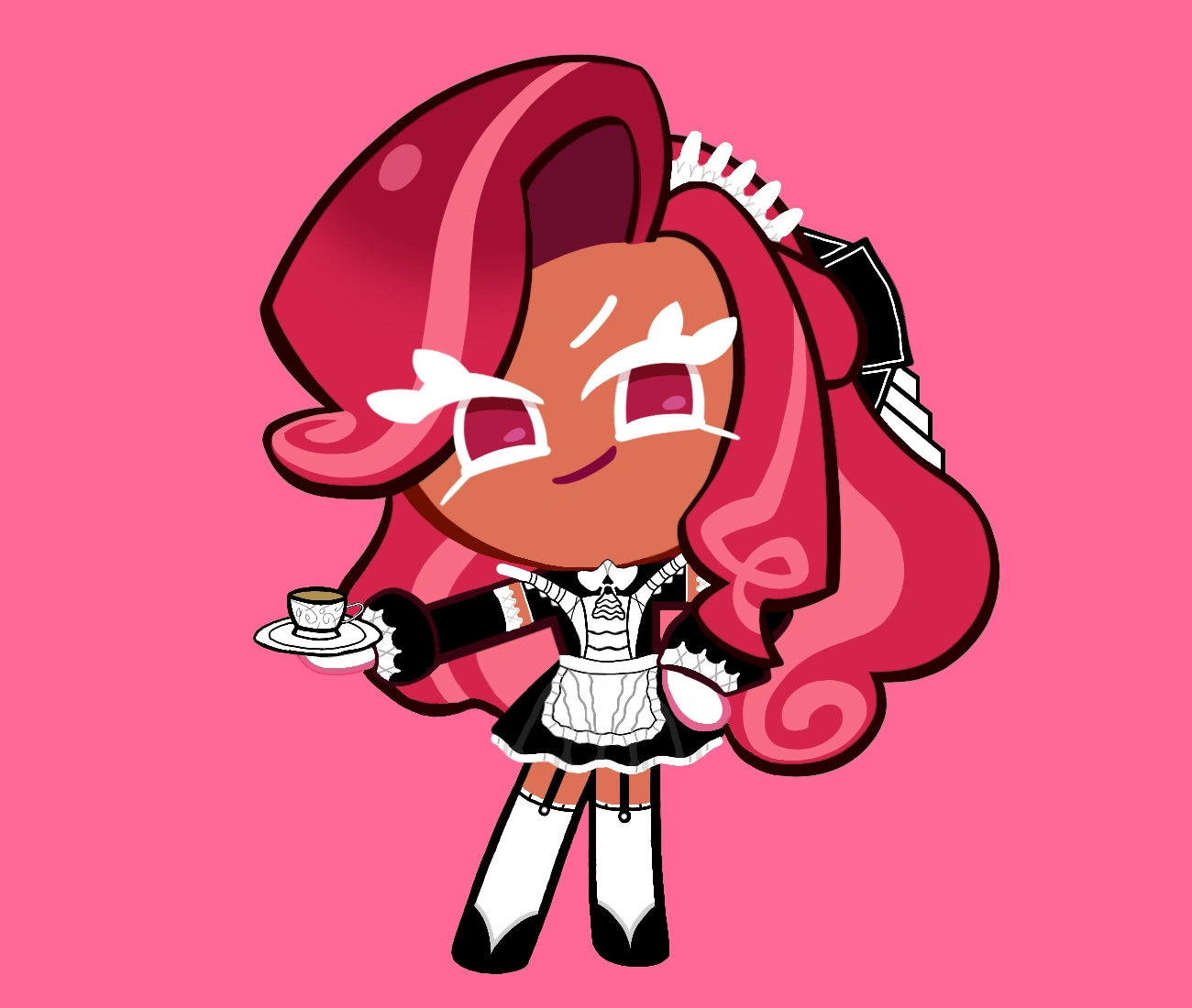 Raspberry Cookie in a Maid Outfit :3 👑♥️ UWU so Adorable! My Queen! ♥️ ...
