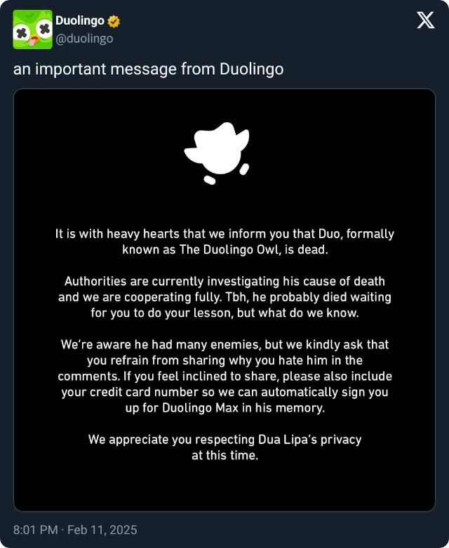 oh shit the duolingo bird is dead | Fandom