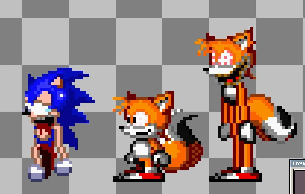 i got silly and made these from a tails and sonic spritesheet, they're ...