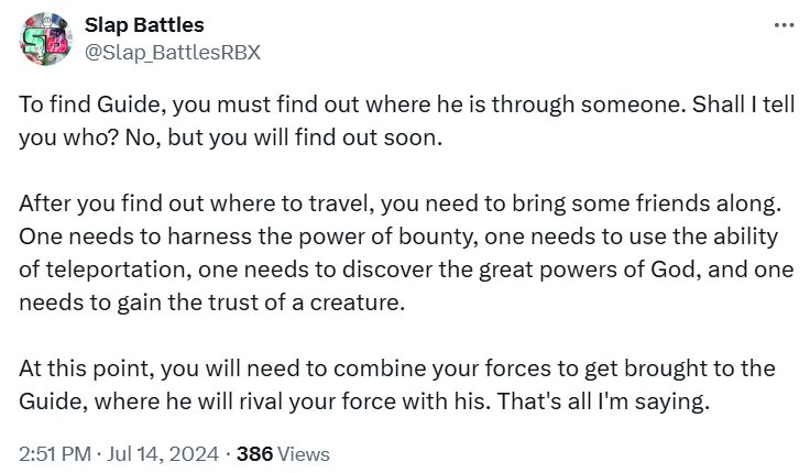 [Slap battles news!!] Info on how to get INTO the guide fight | Fandom