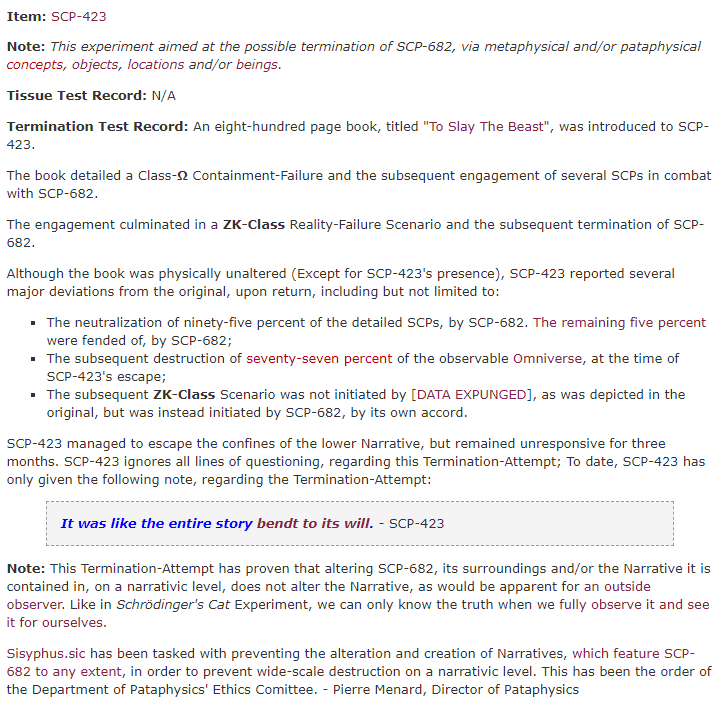 A small revision for SCP-682 | Fandom