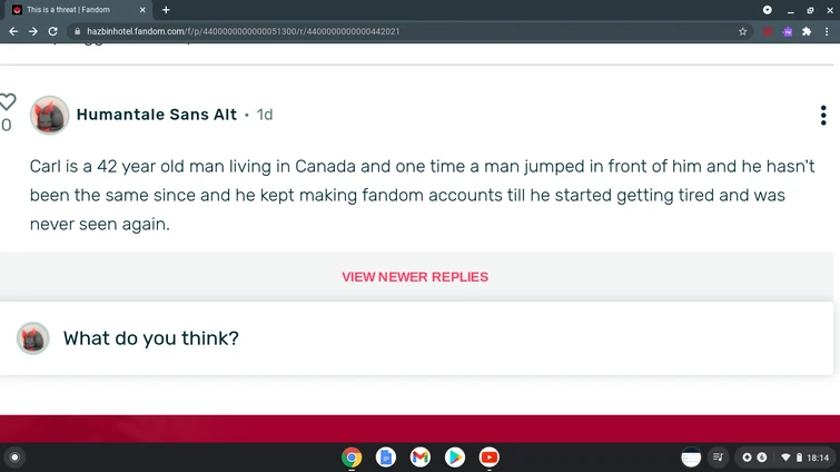 It's so sad that Carl got tired after making fandom accounts i mean he ...