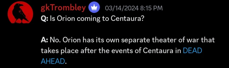 Do You Think We Will Get Orion's Liberation Campaign in Centaura? | Fandom