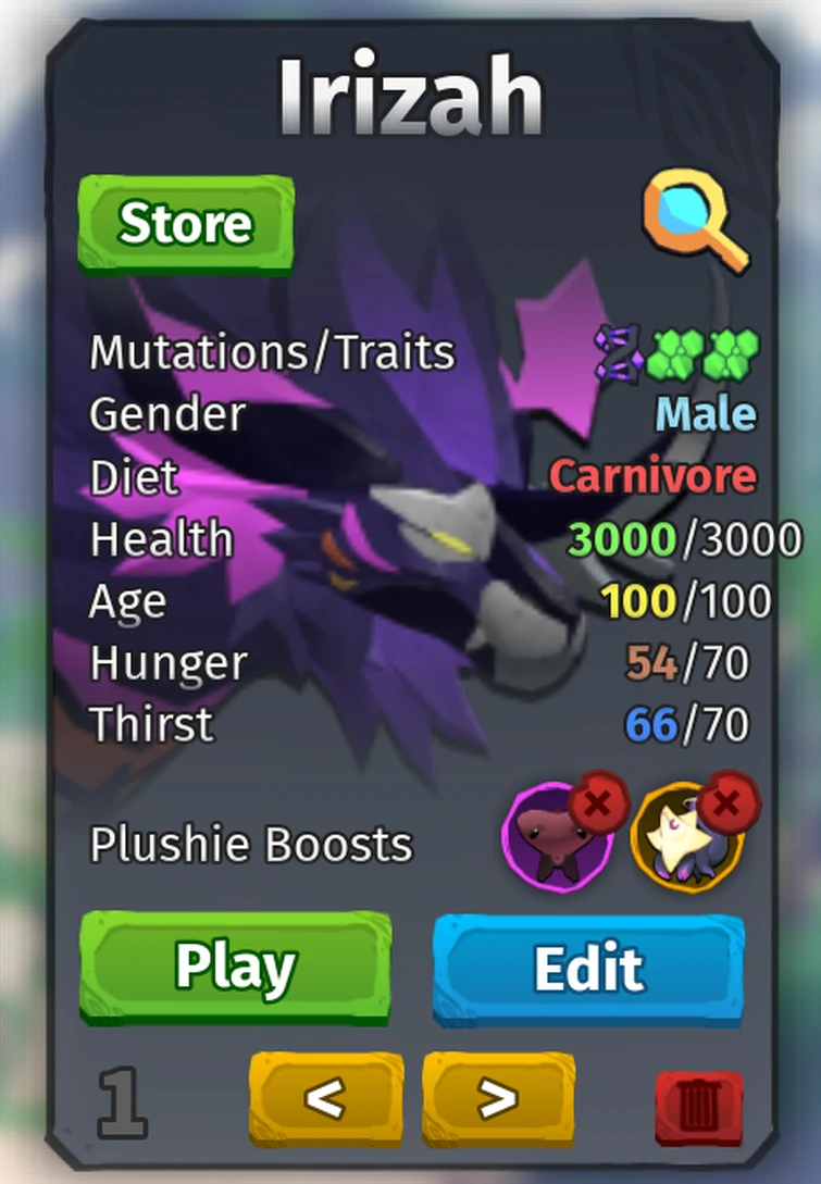 Selling shadow mutation + health and stamina regen trait Irizah for 5k ...