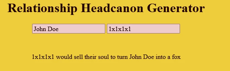Just randomly got the idea to use Relationship Headcanon Generator for ...