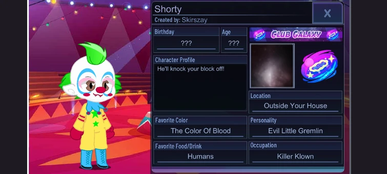 I tried to make Shorty, my fav character from Killer Klowns From Outer Space | Fandom