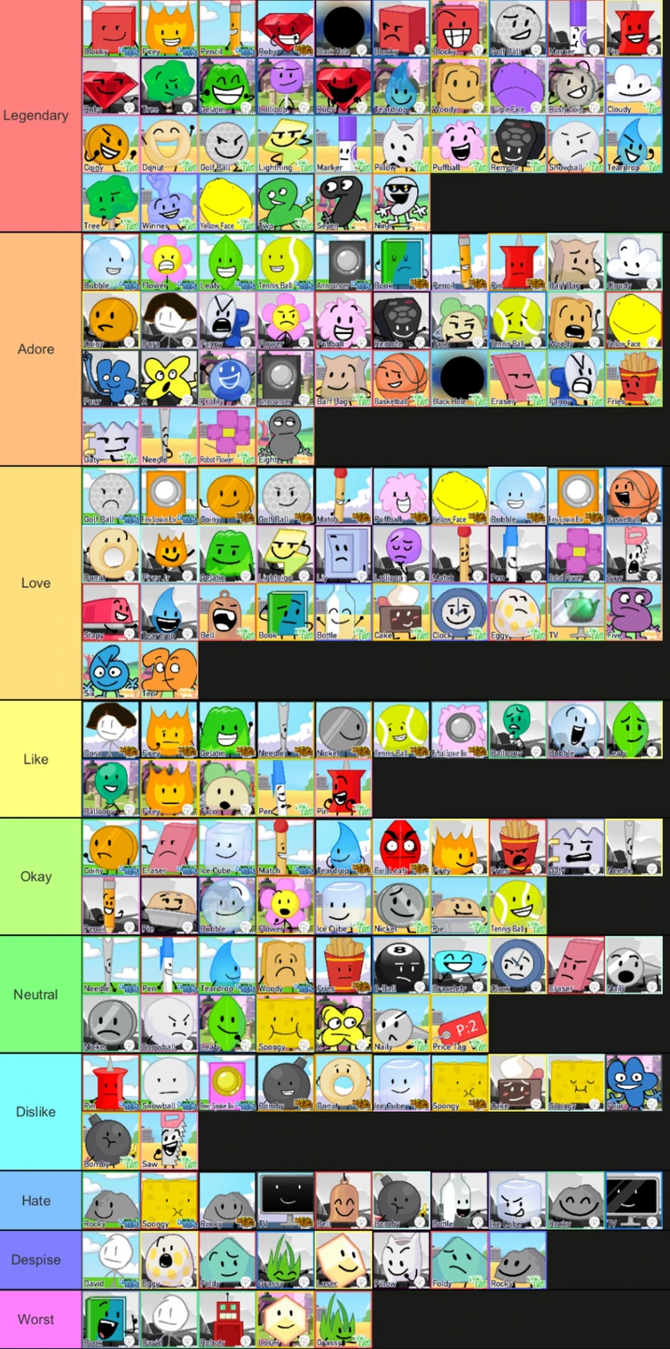 Ranking every BFDI character from each season | Fandom