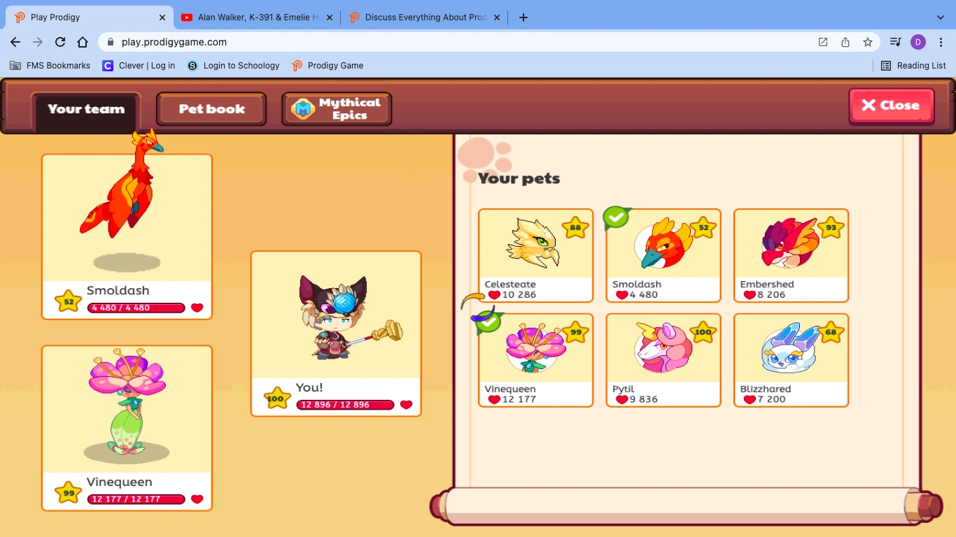 Rate my team update (pls do not mind the vinequeen am leveling ...