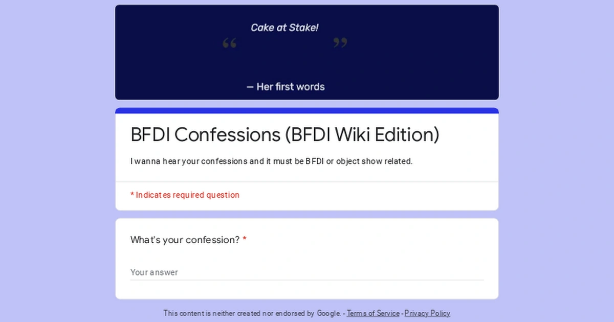 BFDI Confessions (BFDI Wiki Edition) | Fandom