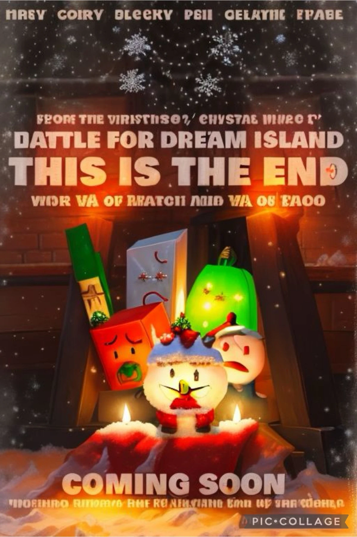 We asked AI to create a Holiday themed poster for BFDI:TITE | Fandom