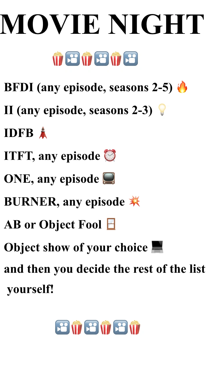 BFDI WIKI OBJECT SHOW NIGHT 🎦🍿 | Fandom