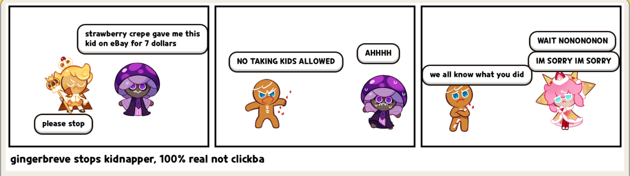 gingerbrave stops poison mushroom and strawberry crepe for selling a ...