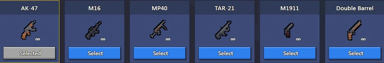 A new update in Bloxd.io: New weapons icons in CubeWarfare and ...