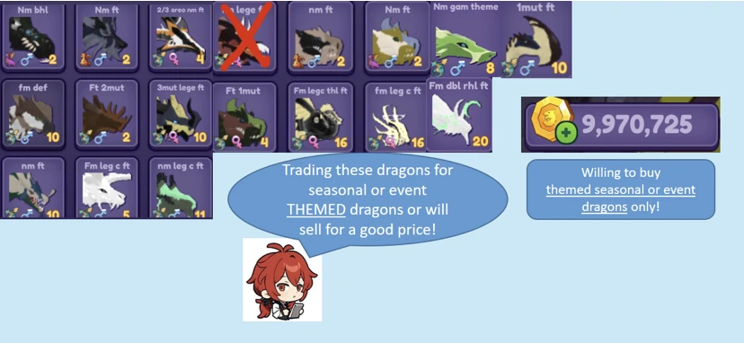 Trading good dragons (alas/vulps/etc) IM ONLY LOOKING THEMES/PITCHES ...