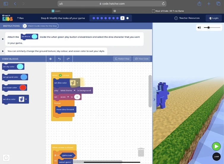 -Hour of Code Tutorial!--Create a 3D T-Rex Game- | Fandom