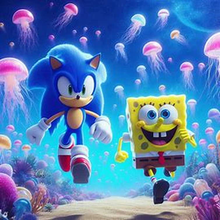 SpongeBob and Sonic generated with A.I | Fandom