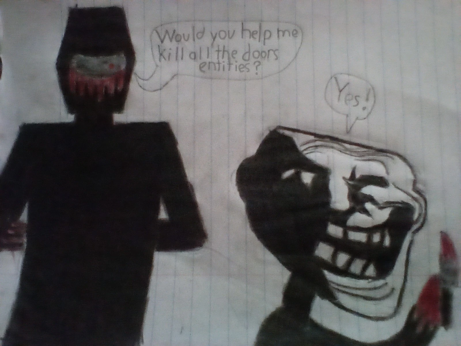 Drawing Seek .exe asking Trollge for help | Fandom