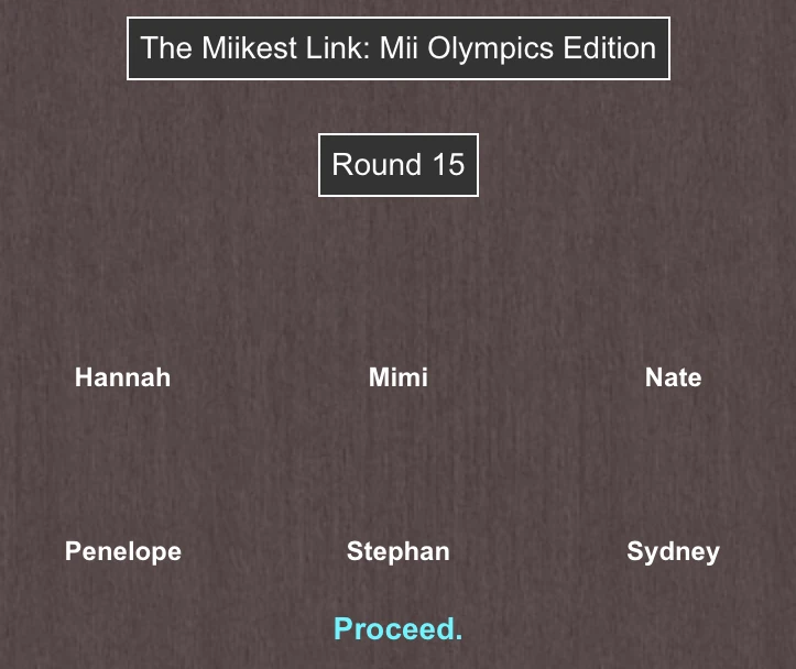 The Miikest Link: Mii Olympics Edition: Round 15 | Fandom