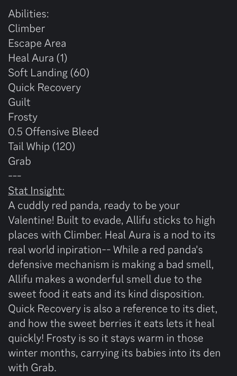 Allifu UNfinalized stats | Fandom