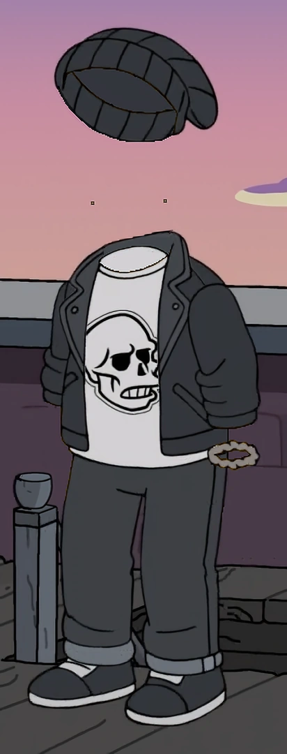 Future Bart and Lisa Simpson and Nelson Muntz with invisible bodies ...