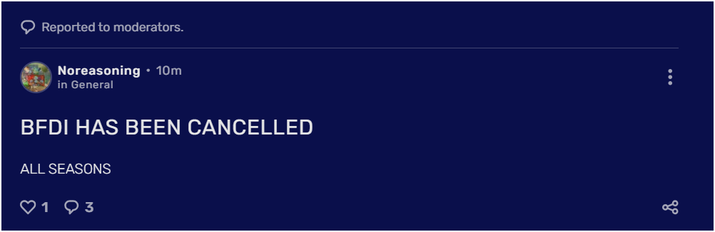 i reported it (reason on my reply) | Fandom