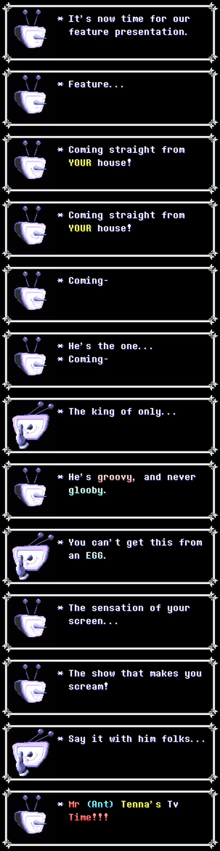 Feature Presentation from Deltarune but I made it text boxes (Featuring ...