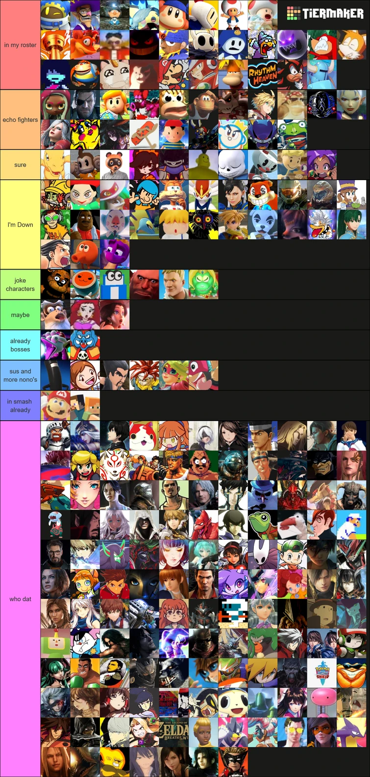 smash roster ideas (joke characters and above are in) | Fandom