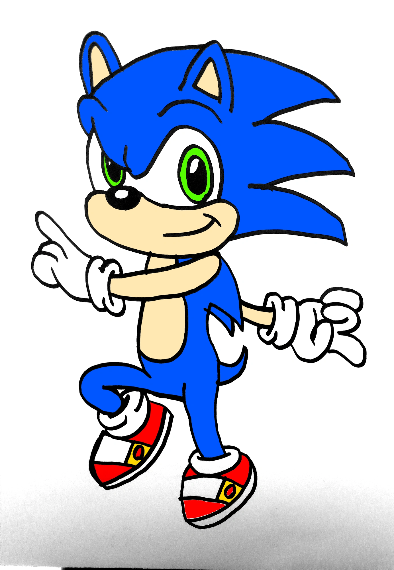 My drawing of Sonic (coloring digitally) | Fandom