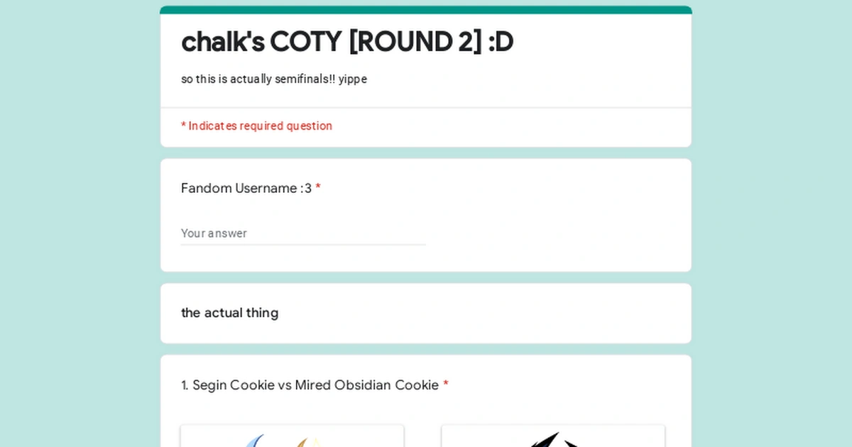 chalk's COTY round 2 begins!! (semifinals) | Fandom
