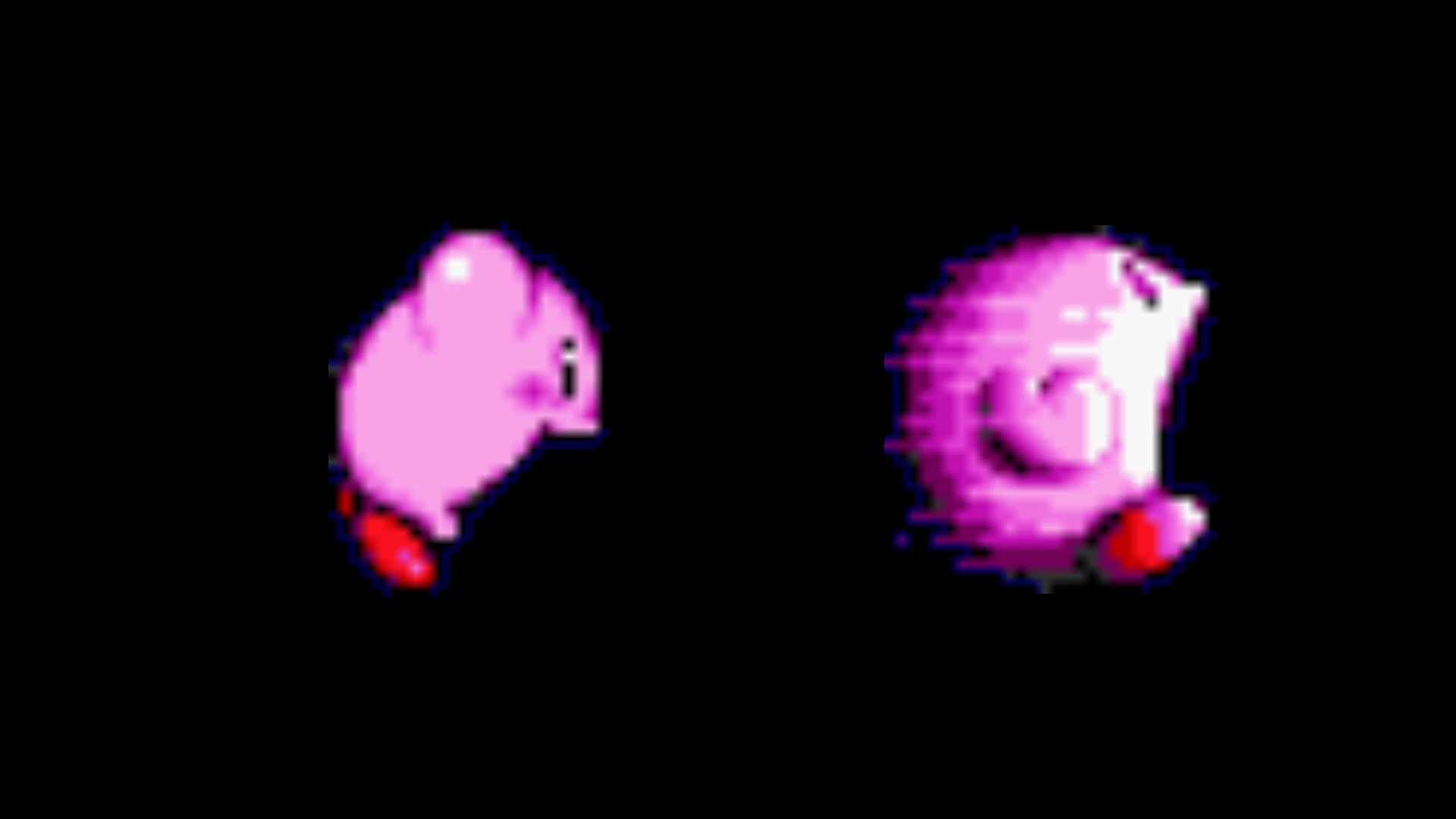 I found some Unused animation from Kirby Super Star, it's the Spitting ...