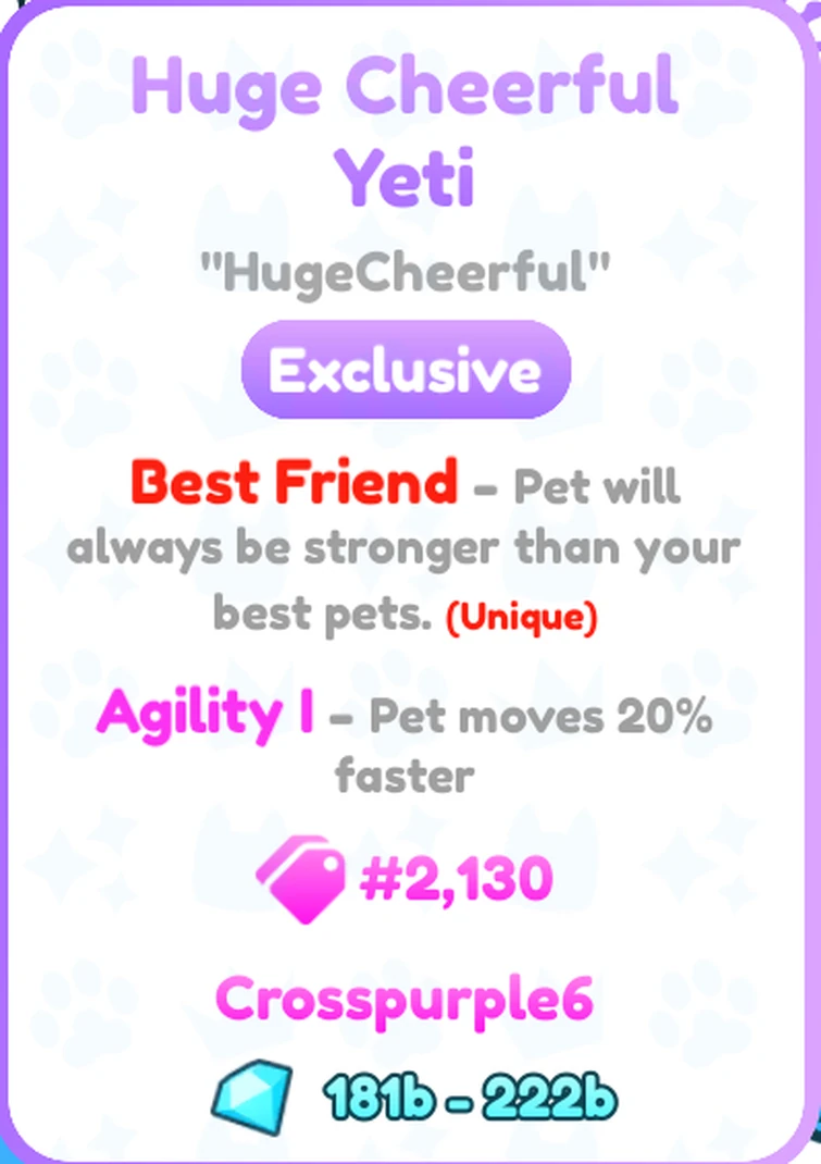 Trading Huge Cheerful Yeti #2,130for a huge of the same value | Fandom