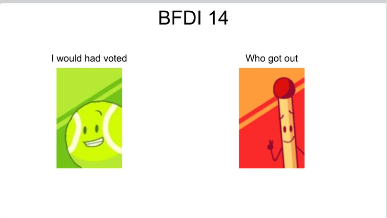 How I would had voted in BFDI 14 if I was around at the time | Fandom