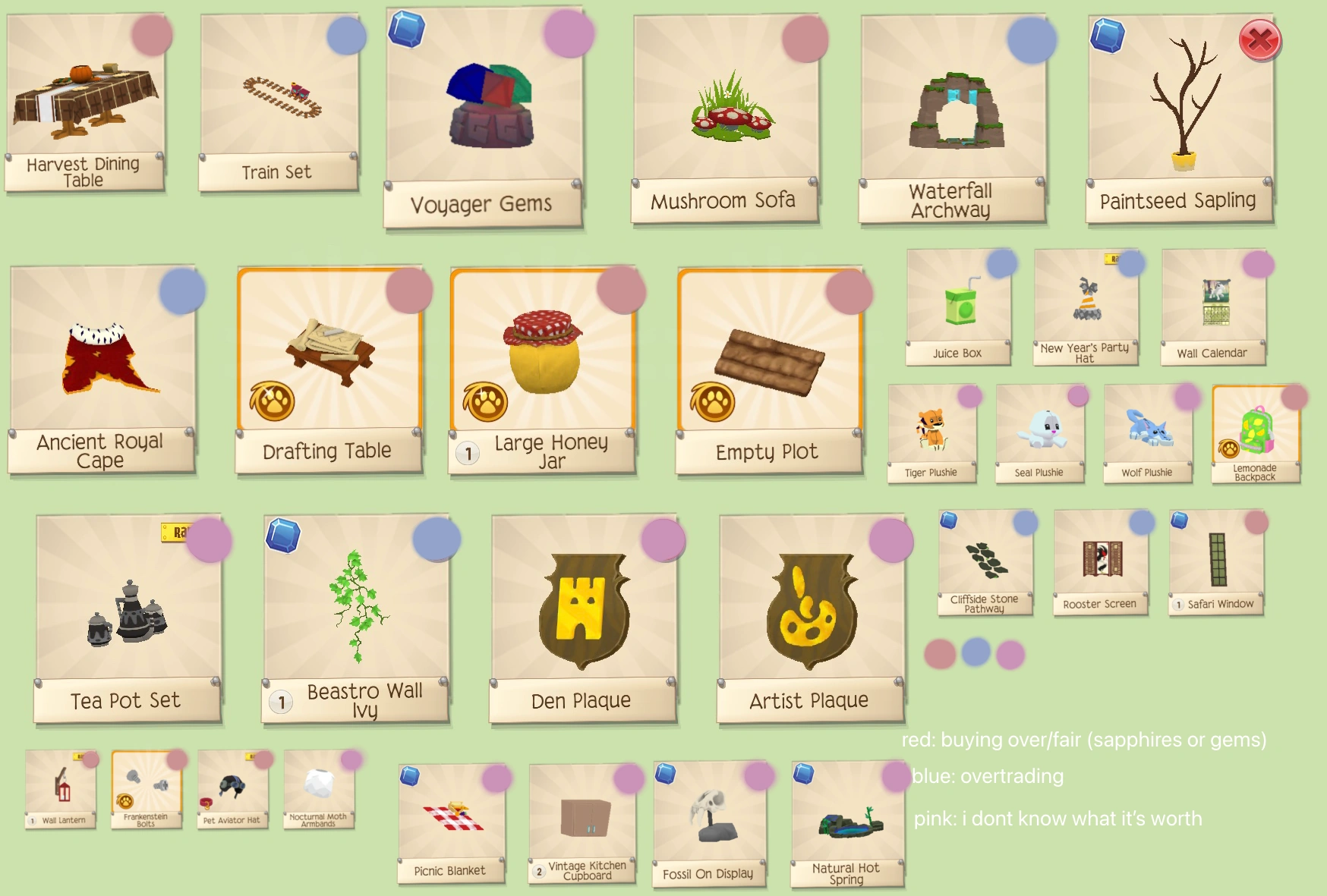 lf these for my ajc items, trading big items for multiple. it has to be exact color | thanks ...