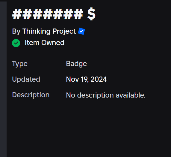 Thx Roblox for giving me a badge with hashtags. 💀💀💀 | Fandom