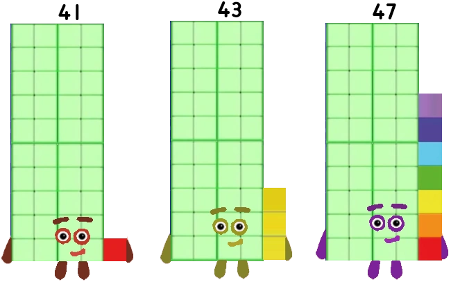 I MADE MY NUMBERBLOCKS 41, 43, AND 47, (THEY'RE NOT OFFICIAL THOUGH ...
