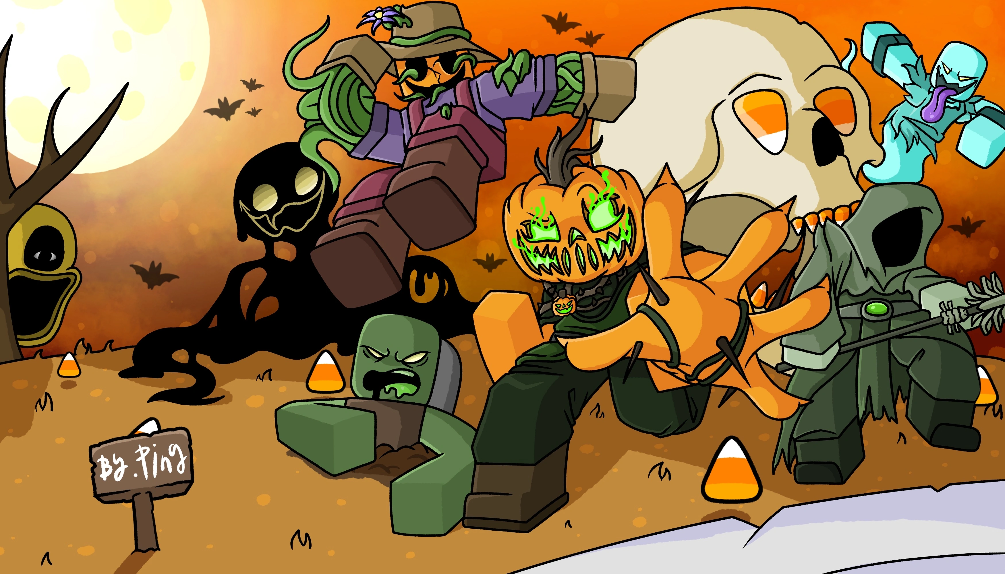 Slap Battles halloween banner fanart | Fandom