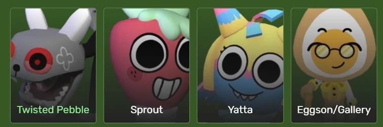 Twisted Pebble is chasing Sprout, Yatta and Eggson. | Fandom
