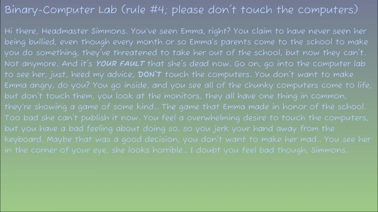 Binary-Computer Lab (rule #4; please don't touch the computers) | Fandom