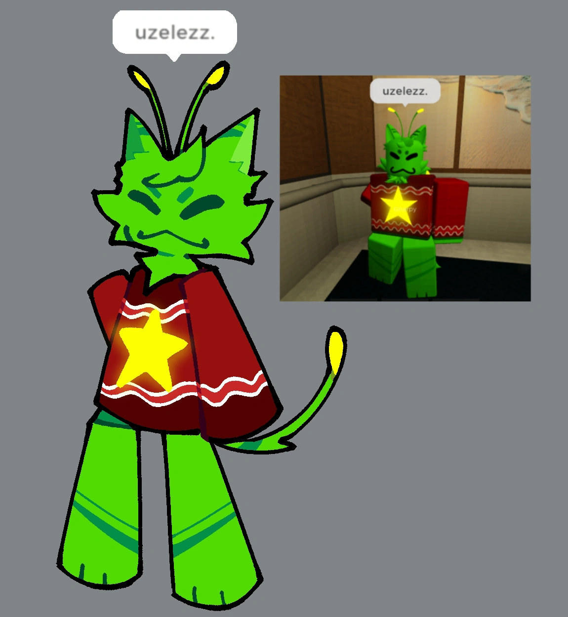 green alien creature with a sweater | Fandom