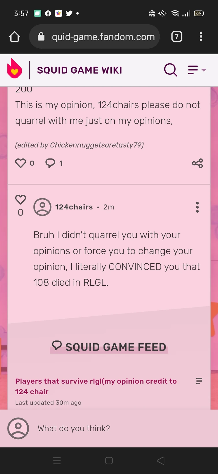 I didn't quarrel you or force you to change your opinion. | Fandom