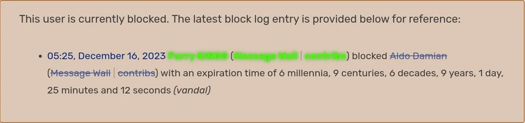 This is a very long block period | Fandom