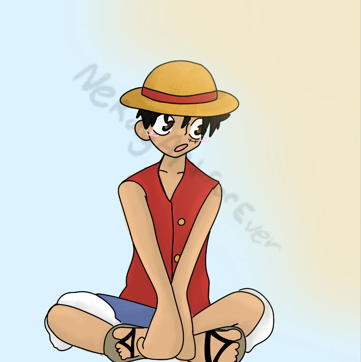 Uh I was bored and drew Luffy | Fandom