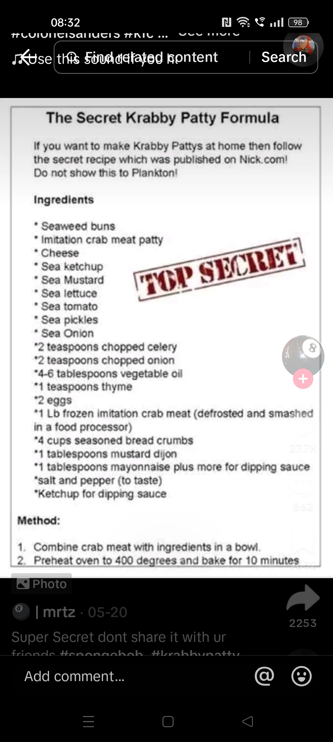 Krabby patty secret formula | Fandom